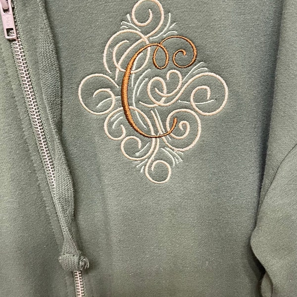 Adorn Monogram Machine Embroidery Font - 5″ 6″ - Formats: Bx Dst Exp ...