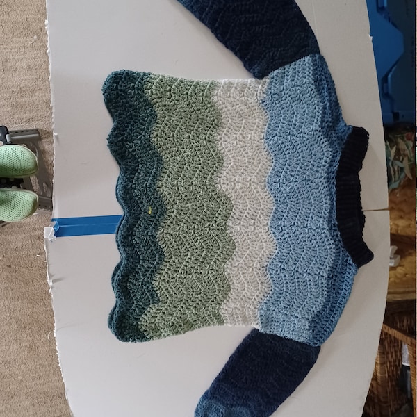 What Morgan Makes Ripple Crew Crochet Sweater PDF Pattern - Etsy