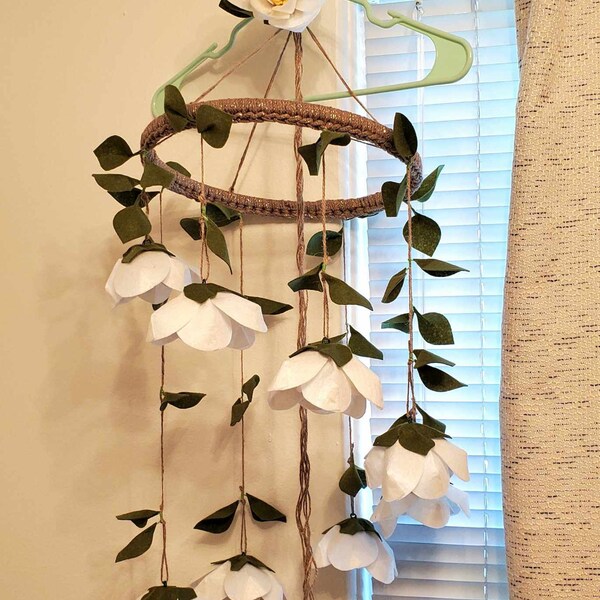 Flower Baby Mobile, Sunflower Mobile, Felt Flower Mobile, Floral Mobile ...