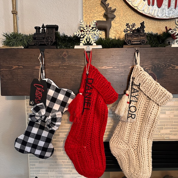 Modern Stocking Name Stocking Names Metal Stocking Name Tag Christmas ...