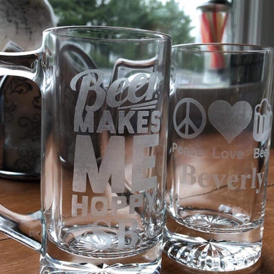 Custom Engraved Dad Established Father's Day Beer Mug Glass, Dad Family ...