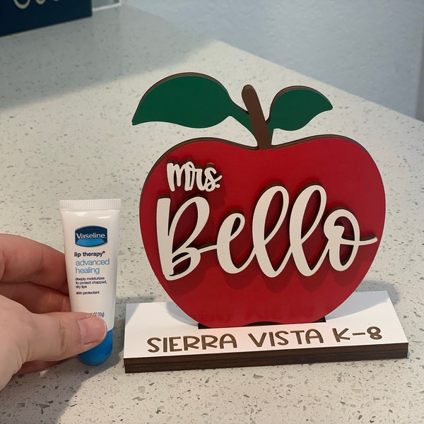 Personalized Apple Name Plate, Teacher Name Plate, Back to School ...