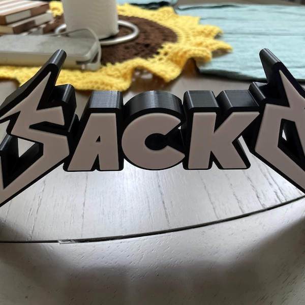 3d Printed Personalized Metal Rock Name Plate I 70s 80s I Desk Sign I ...