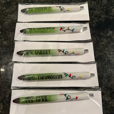 Personalized Epoxy Glitter Black Ink Pen: One Color Glitter Refillable ...