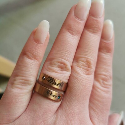 ID Stainless Steel Ring With Engraving as Desired One Size in - Etsy