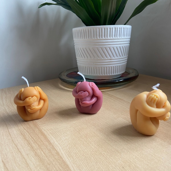 Molde de silicone 3D de macaco sábio, Feng Shui: Não ver o mal, não ...