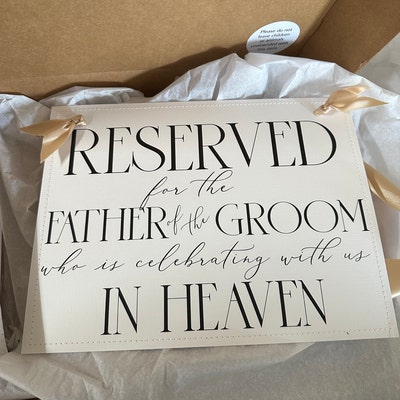 Father of the Bride Memorial Sign for Wedding Chair Banner to Reserve ...
