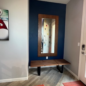 Short Nelson Bench in Ultra-matte Black. Entryway Bench, Mudroom Bench ...