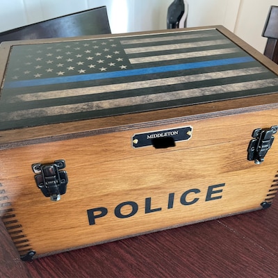 Police Thin Blue Line Keepsake Box - Etsy
