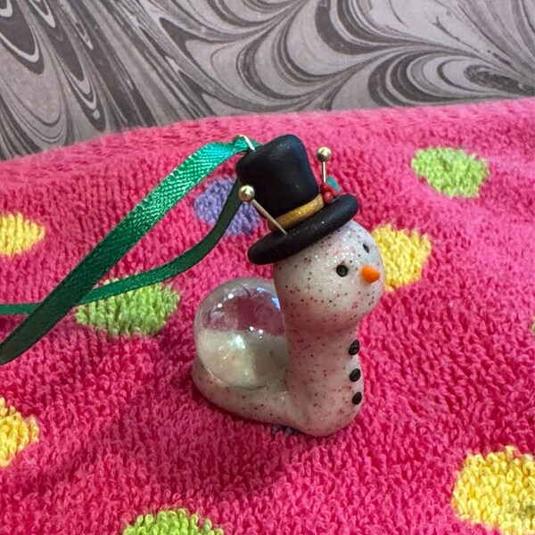 Polymer Clay Marble Snail Witch for Fairy Garden or Display , Halloween ...