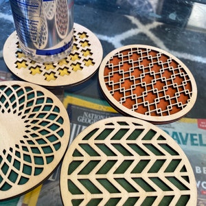 8 Geometric Coasters Box SetGeometricNew Home GiftUnique | Etsy