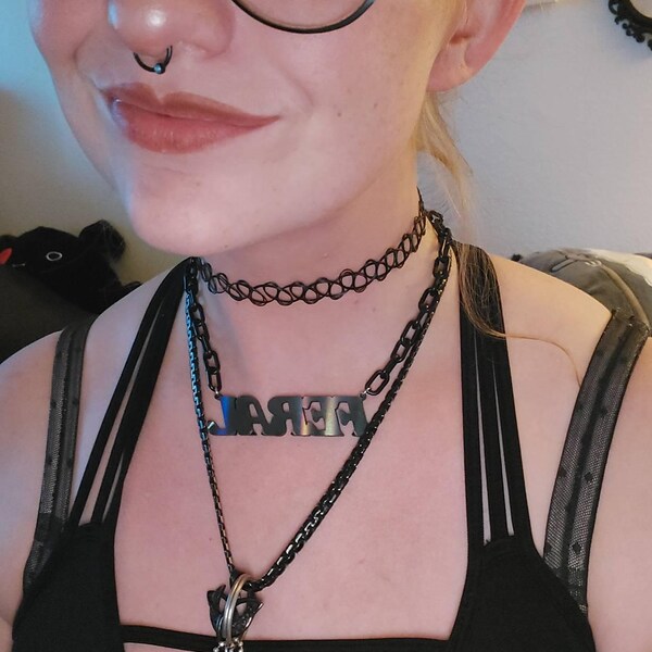 Disco Necklace/ Groovy Choker/ Festival and Rave Jewelry / Hippie ...