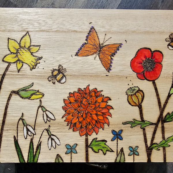Personalised Wooden Wildflower Jewellery Box With Removable Tray, Large ...