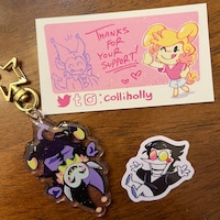 Jevil Deltarune Glitter Keychain Acrylic Epoxy Charm 2.5in. - Etsy