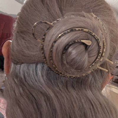 Spiral Bun Cage, Copper or Brass Hair Barrette, Personalized Size Bun ...