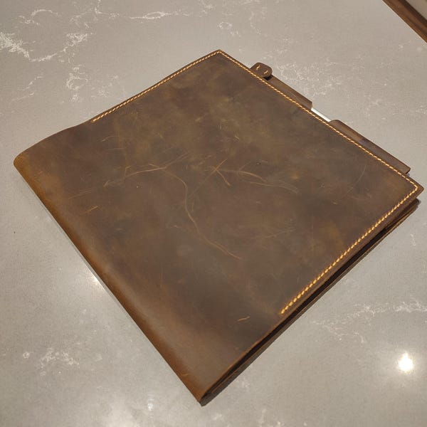 Personalized Vintage Leather Notepad Holder for TOPS Legal Pad Writing Pads / Leather 8.5 X 11. ...