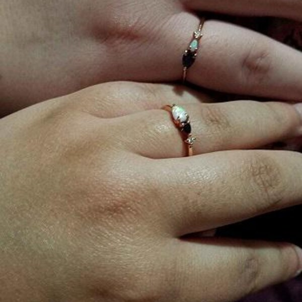 Hexagon Cut Moss Agate Engagement Ring Vintage Black Gold Ring Unique ...