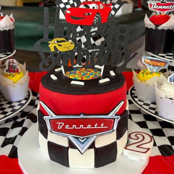 Custom Cars Name Logo, Lightning Mc Queen Name, Cars Party Supplies ...