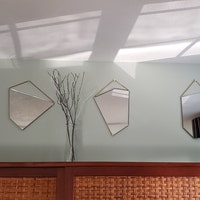 Geo Rock Shape Mirrors (4 Shapes) - Mirror Hanging, Modern Stained ...
