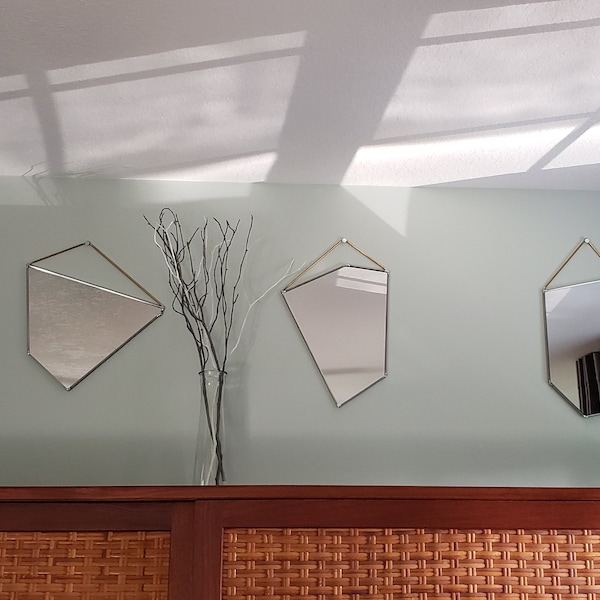 Geo Rock Shape Mirrors (4 Shapes) - Mirror Hanging, Modern Stained ...