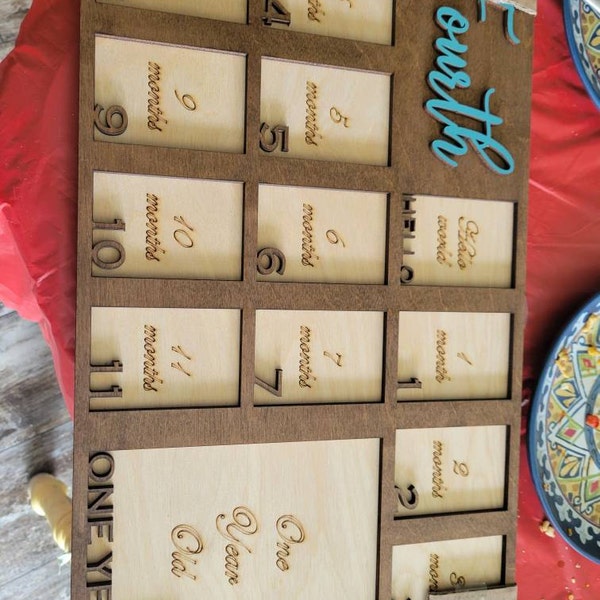 Personalized Baby's Monthly Picture Frame - Newborn to One Year Old - Etsy