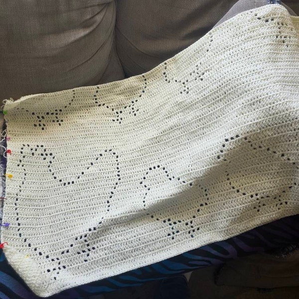 Harley Blanket | Filet Crochet Blanket Pattern | Baby Blanket Crochet ...