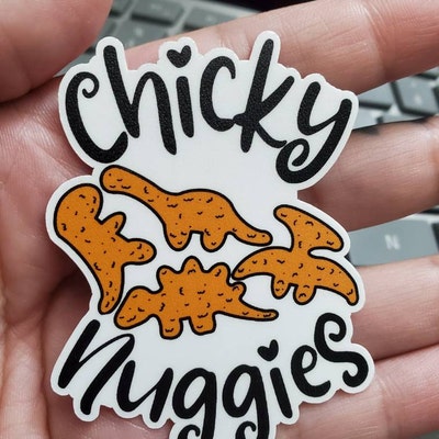 Chicky Nuggies Sticker Dino Chicken Nuggets Sticker Funny Food Sticker ...