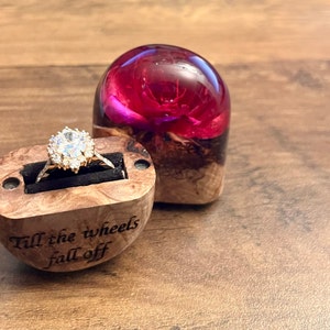 Hydrangea Flower Resin and Wood Engagement Ring Box, Engagement Ring ...