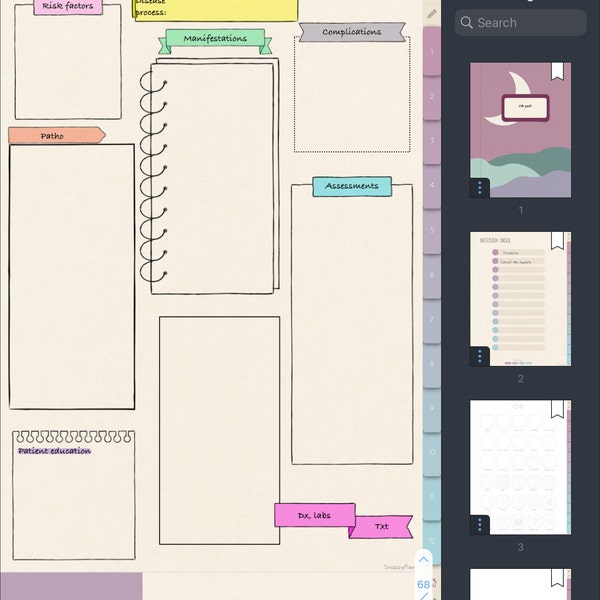 5 Digital Notebooks (boho), 12 Tabs for Goodnotes Notability, Digital ...