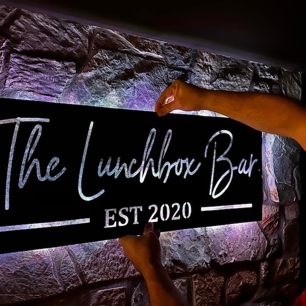 Personalized Bar LED Metal Art Sign / Light up Pub Metal Sign / Multi ...
