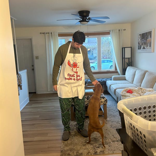 Cute Cajun Crawfish Chef Apron | First, You Make a Roux! Kitchen Apron ...