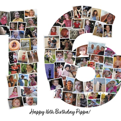 Personalised 18th Photo Collage, Photo Grid Print, Wall Art ...