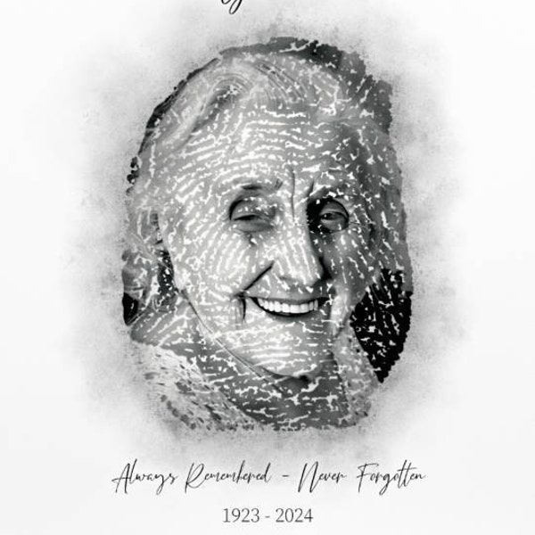 Custom Sketch Photo Fingerprint Portrait, Memorial Gift Picture, Loved ...