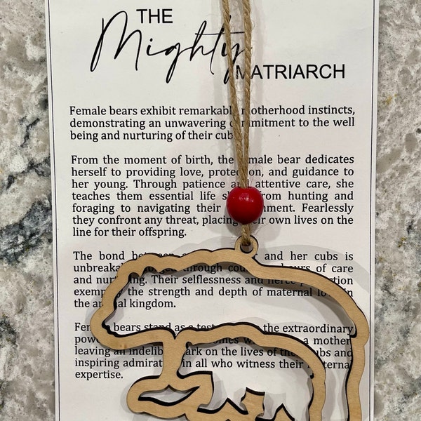 The Mighty Matriarch Bear and Cub Ornament, Mama Bear Ornament SVG, Car ...