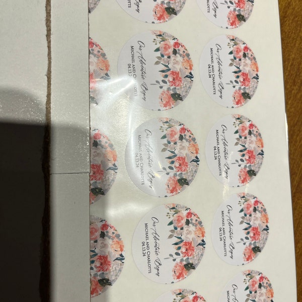 Personalized Printed Flower Stickers - Choose Your Floral Design and ...