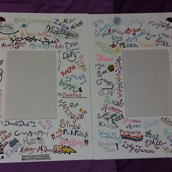 Disney Photo Mat - Mat Board - Disney Characters - Disney Autograph ...