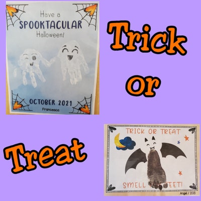 Ghost Halloween Printable Handprint or Footprint Art - Etsy