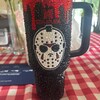 Bling Stanley Quencher 40oz Horror Themed Jason With Blood Drip Bling ...