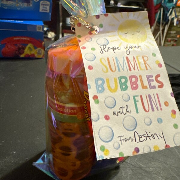 Hope Your Summer Bubbles With Fun Tag, Printable End of School Year ...
