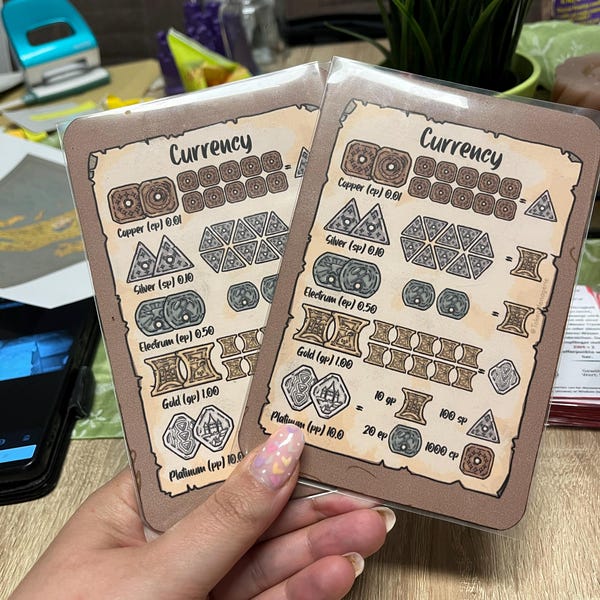 DND Equipment Packs | Complete Set of Visual Aid Reference Cards ...