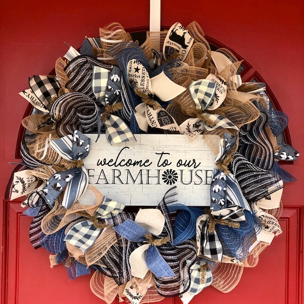Wreath Kit Welcome to Our Farmhouse Wreath Kit - Etsy