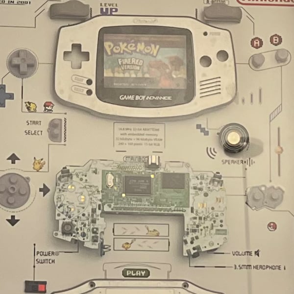 Disassembled Gameboy Advance Frame, Disassemble Art, GBA Teardown ...