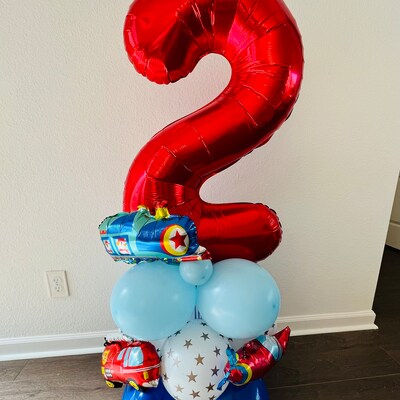 DIY Large 55 Transport Birthday Balloon Sculpture, Vehicle Themed ...