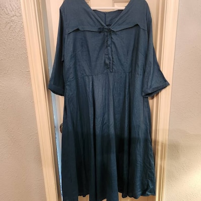 Linen Wrap Dress ELEGANCE, Flowy Linen Dress, Romantic Linen Outfit ...