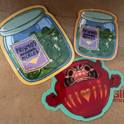 Prismo's Artisanal Pickles Glitter Sticker Sparkly, Holographic, Water ...