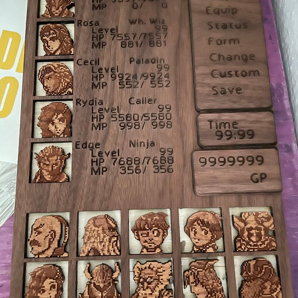 Custom Wooden Final Fantasy IV Menu Screen With Characters You Can Pick ...