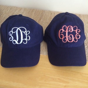 Navy Monogrammed Hat Monogrammed Baseball Cap Personalized Baseball Hat ...