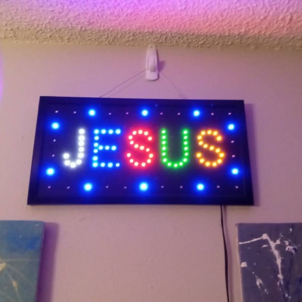 Jesus Led Sign,window Sign,church Sign,family ,religion Sign - Etsy