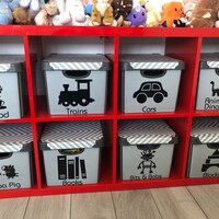 Toy Storage Decals Plastic Toy Box Labels Self-adhesive Personalised ...