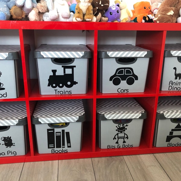 Toy Storage Decals | Plastic Toy Box Labels | Self-adhesive ...